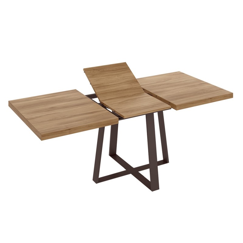 Mesa de comedor extensible 140x90 con pie central metalico UDO