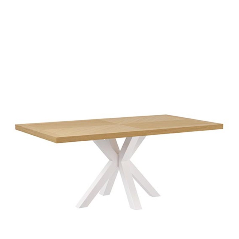 Mesa comedor madera y patas metalica blancas ELAINE